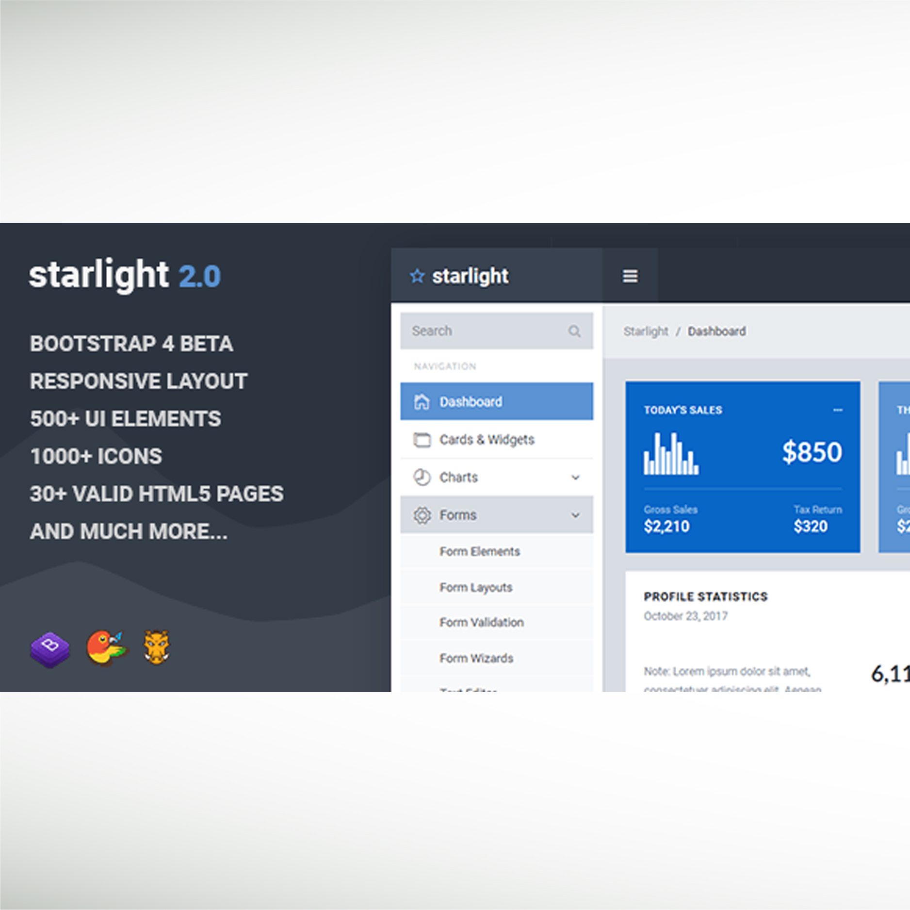 Web App: Starlight Responsive Bootstrap 4 Admin Dashboard Theme Free ...