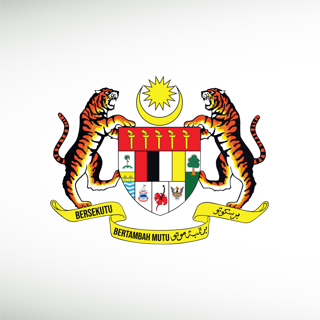 Vector: Coat of Arms of Malaysia Jata Negara Vector Logo Free Download
